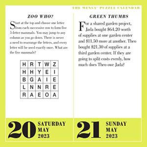 Mensa 365 Brain Puzzlers Page-A-Day Calendar 2023: Word Puzzles, Logic Challenges, Number Problems, and More