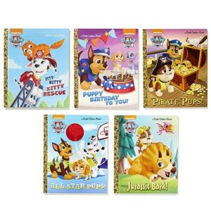 PAW Patrol Little Golden Book Library (PAW Patrol): Itty-Bitty Kitty Rescue; Puppy Birthday!; Pirate Pups; All-Star Pups!; Jurassic Bark!