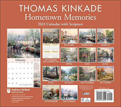 Thomas Kinkade Special Collector's Edition with Scripture 2023 Deluxe Wall Calen: Hometown Memories