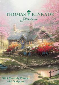 thomas kinkade studios 12-month 2023 monthly pocket planner calendar with script