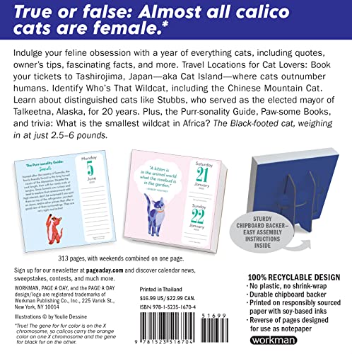 Cat Trivia Page-A-Day Calendar 2023: Cat Quotes, Paw-some Jokes, True or False, Owner's Tips, Famous Cats, Know Your Breeds, and More!