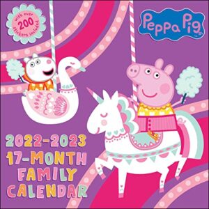 peppa pig 17-month 2022-2023 family wall calendar