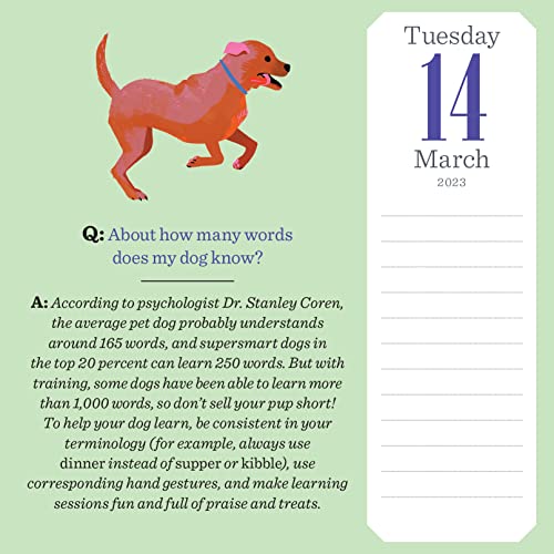 Dog Trivia Page-A-Day Calendar 2023: Dog Quotes, Dog Jokes, True or False, Owner's Tips, Famous Dogs, Know Your Breeds, and More!