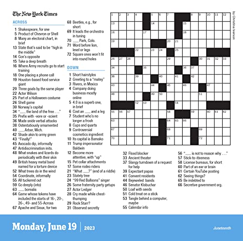 The New York Times Crossword Page-A-Day Calendar 2023