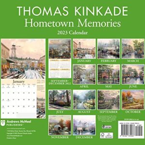 Thomas Kinkade Special Collector's Edition 2023 Deluxe Wall Calendar with Print: Hometown Memories