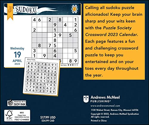 The Puzzle Society Sudoku 2023 Day-to-Day Calendar: Puzzle Your Way Through Each Day