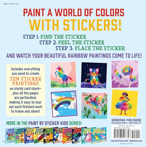 Paint by Sticker Kids: Rainbows Everywhere!: Create 10 Pictures One Sticker at a Time!