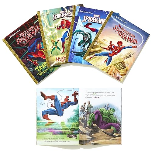 Spider-Man Little Golden Book Library (Marvel): Spider-Man!; Trapped by the Green Goblin; The Big Freeze!; High Voltage!; Night of the Vulture!