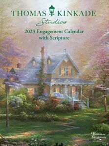 thomas kinkade studios 12-month 2023 monthly/weekly engagement calendar with scr