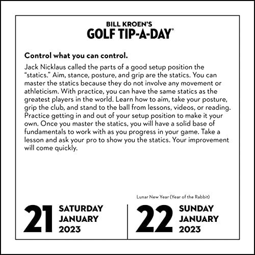 Bill Kroen's Golf Tip-A-Day 2023 Calendar, 640 Pages