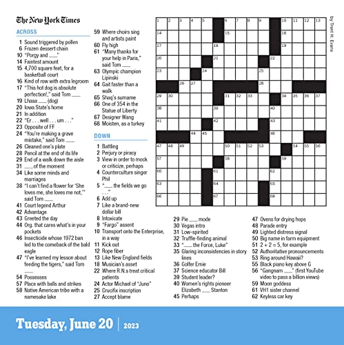 The New York Times Crossword Page-A-Day Calendar 2023