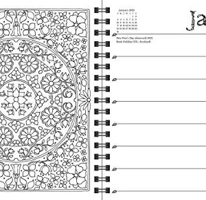 Johanna Basford 2021 Weekly Coloring Planner Calendar