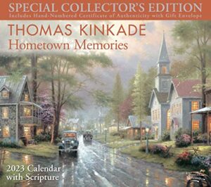 thomas kinkade special collector's edition with scripture 2023 deluxe wall calen: hometown memories