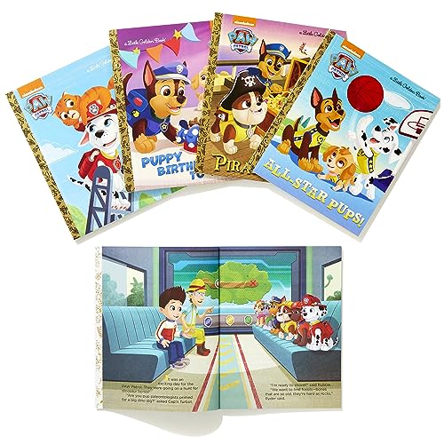 PAW Patrol Little Golden Book Library (PAW Patrol): Itty-Bitty Kitty Rescue; Puppy Birthday!; Pirate Pups; All-Star Pups!; Jurassic Bark!