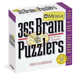 mensa 365 brain puzzlers page-a-day calendar 2023: word puzzles, logic challenges, number problems, and more