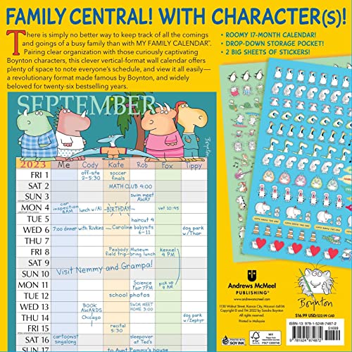 Sandra Boynton's My Family Calendar 17-Month 2022-2023 Family Wall Calendar