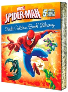 spider-man little golden book library (marvel): spider-man!; trapped by the green goblin; the big freeze!; high voltage!; night of the vulture!