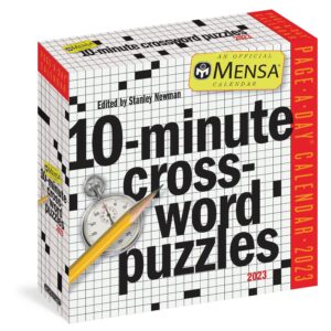 mensa 10-minute crossword puzzles page-a-day calendar 2023: for crossword puzzle addicts and word nerds