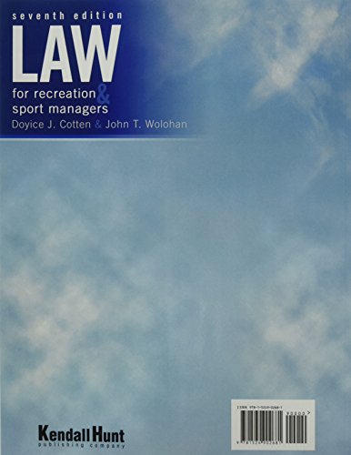 Law for Recreation & Sport Managers