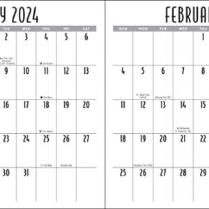 Mary EngelDark 12-Month 2024 Monthly/Weekly Planner Calendar