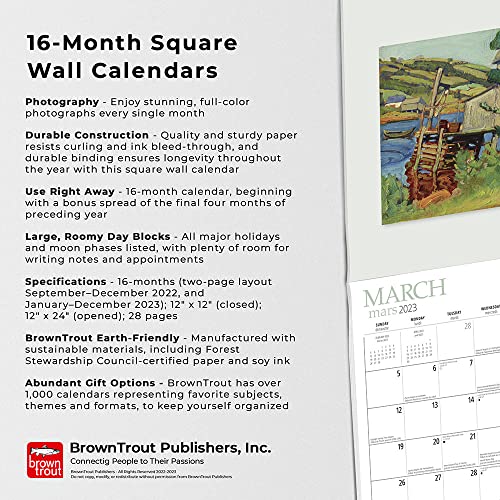 The Group of Seven AGO | 2023 12 x 24 Inch Monthly Square Wall Calendar | English/French Bilingual | Wyman Publishing | Painting Art Gallery Images