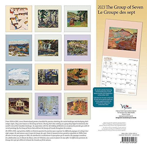 The Group of Seven AGO | 2023 12 x 24 Inch Monthly Square Wall Calendar | English/French Bilingual | Wyman Publishing | Painting Art Gallery Images