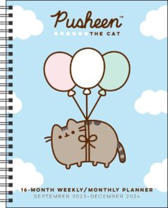 pusheen 16-month 2023-2024 weekly/monthly planner calendar