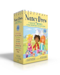 nancy drew clue book conundrum collection (boxed set): pool party puzzler; last lemonade standing; a star witness; big top flop; movie madness; pets ... record mystery; springtime crime; boo crew