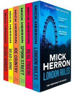 slough house thriller series books 1 - 6 collection box set by mick herron (slow horses, dead lions, real tigers, spook street, london rules & joe country)