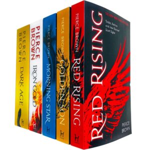 red rising series collection 5 books set bundle by pierce brown (red rising, golden son, morning star, iron gold, dark age)