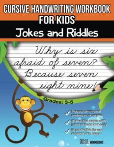 cursive handwriting workbook for kids: jokes and riddles