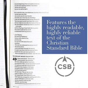 CSB He Reads Truth Bible, Charcoal Cloth Over Board, Black Letter, Wide Margins, Journaling Space, Illustrations, Reading Plans, Easy-to-Read Bible Serif Type