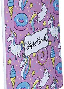 Sketchbook: Cute Unicorn Kawaii Sketchbook for Girls with 100+ Pages of 8.5"x11" Blank Paper for Drawing, Doodling or Learning to Draw (Sketch Books for Kids)