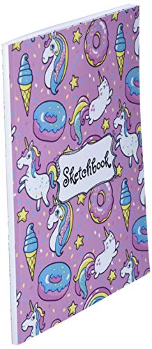 Sketchbook: Cute Unicorn Kawaii Sketchbook for Girls with 100+ Pages of 8.5"x11" Blank Paper for Drawing, Doodling or Learning to Draw (Sketch Books for Kids)