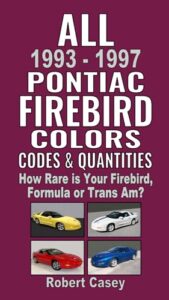 all 1993-1997 pontiac firebird colors, codes & quantities: how rare is your firebird, formula, or trans am?