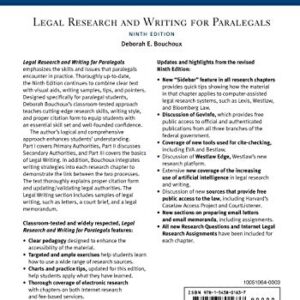 Legal Research and Writing for Paralegals