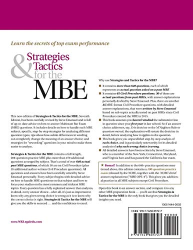 Strategies & Tactics for the MBE (Bar Review)