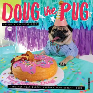 doug the pug 2023 mini wall calendar