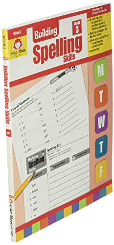 Evan-Moor Building Spelling Skills, Grade 3 - Homeschooling & Classroom Resource Workbook, Reproducible Worksheets, Teaching Edition, Spelling Strategies, Reading and Writing Skills