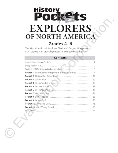 History Pockets: Explorers of North America, Grades 4-6+