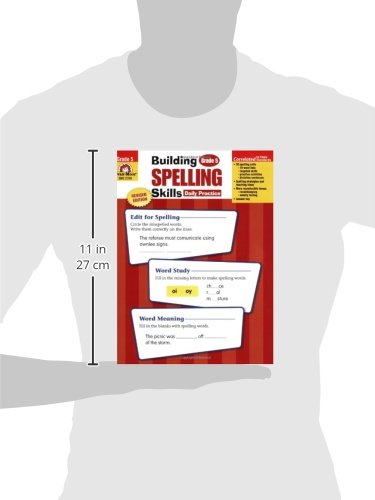 Evan-Moor Building Spelling Skills, Grade 5 - Homeschooling & Classroom Resource Workbook, Reproducible Worksheets, Teaching Edition, Spelling Strategies, Reading and Writing Skills