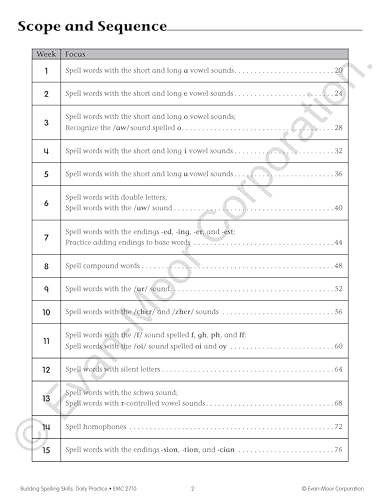 Evan-Moor Building Spelling Skills, Grade 6 - Homeschooling & Classroom Resource Workbook, Reproducible Worksheets, Teaching Edition, Spelling Strategies, Reading and Writing Skills