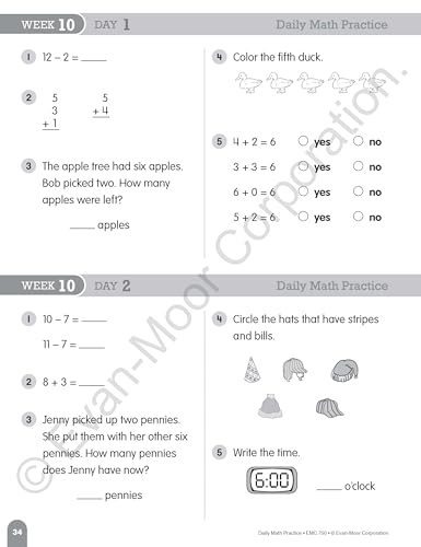 Evan-Moor Daily Math Practice, Grade 1