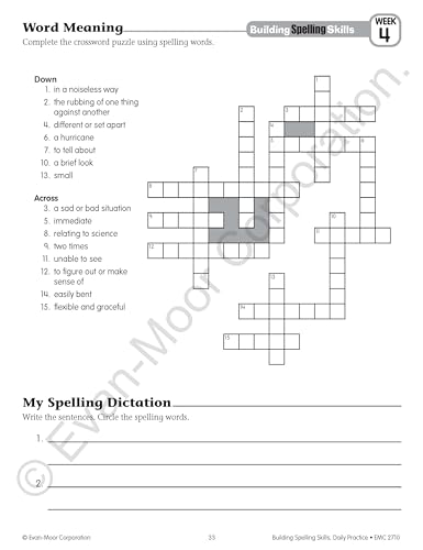 Evan-Moor Building Spelling Skills, Grade 6 - Homeschooling & Classroom Resource Workbook, Reproducible Worksheets, Teaching Edition, Spelling Strategies, Reading and Writing Skills