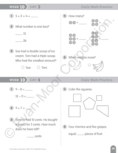 Evan-Moor Daily Math Practice, Grade 1