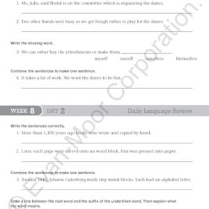 Evan-Moor Daily Language Review, Grade 6 Actvities Homeschooling & Classroom Resource Workbook, Reproducible Worksheets, Teacher Edition, Daily Practice, Skills Assessment, Grammar, Punctuation