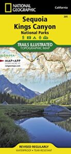 sequoia and kings canyon national parks map (national geographic trails illustrated map, 205)