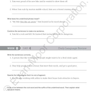 Evan-Moor Daily Language Review, Grade 6 Actvities Homeschooling & Classroom Resource Workbook, Reproducible Worksheets, Teacher Edition, Daily Practice, Skills Assessment, Grammar, Punctuation