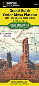 grand gulch, cedar mesa plateau map [blm - monticello field office] (national geographic trails illustrated map, 706)