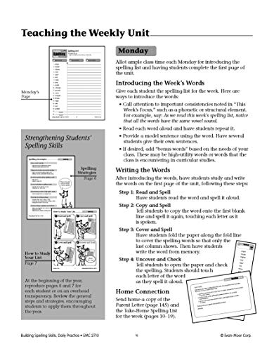 Evan-Moor Building Spelling Skills, Grade 6 - Homeschooling & Classroom Resource Workbook, Reproducible Worksheets, Teaching Edition, Spelling Strategies, Reading and Writing Skills